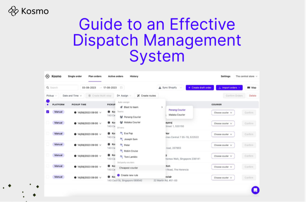 Guide To An Effective Dispatch Management System By Kosmo Delivery